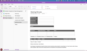 OneNote Template for Project Management - The Better Grind